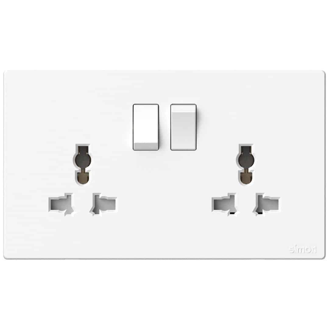 Simon 2G International Switched Socket - White – Electra Lights